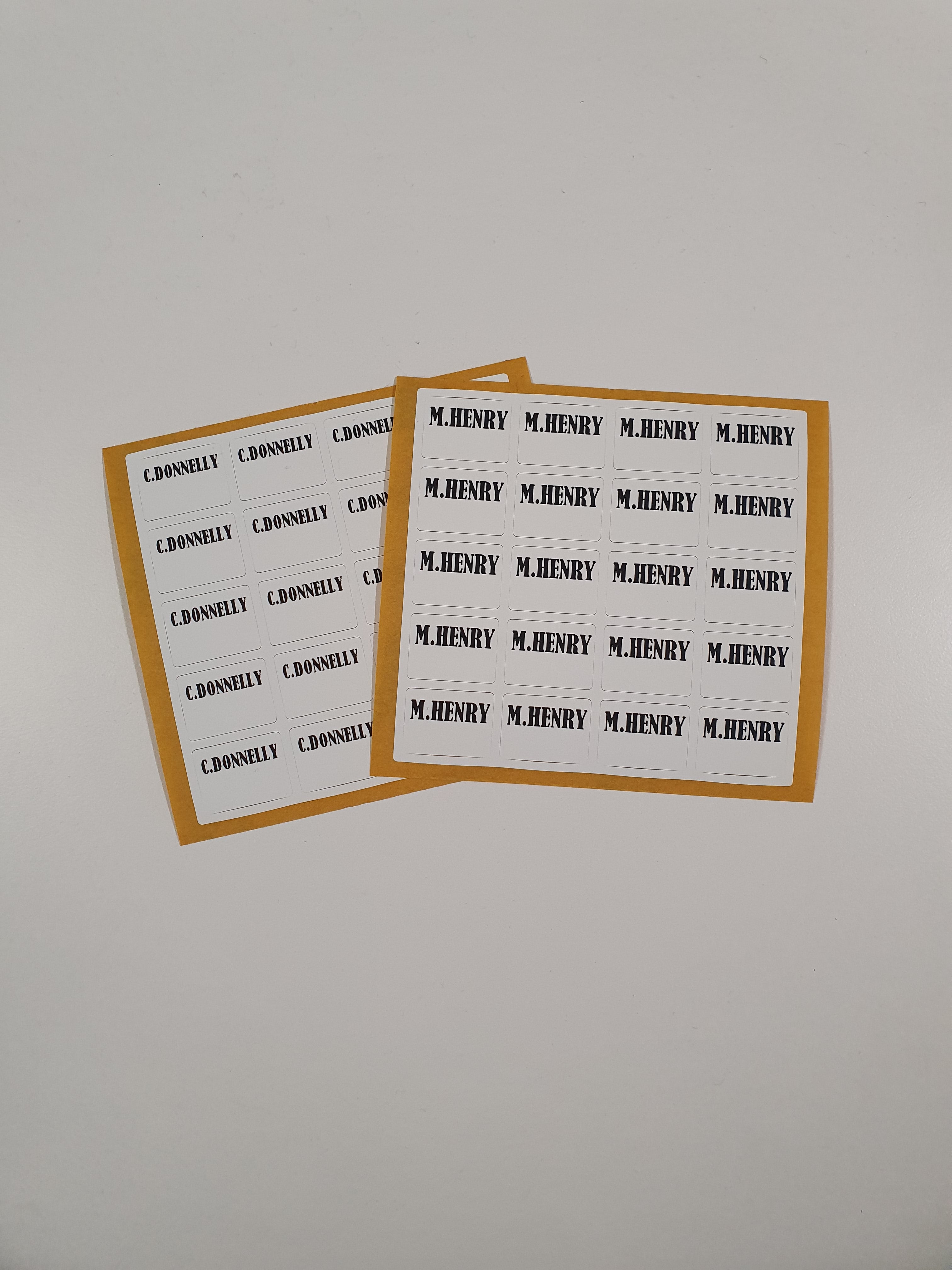 Wash-Proof Name Labels (20 per sheet)